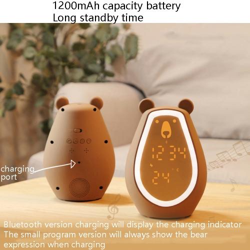 Bear Alarm Clock LED Digital Silent Bedside Lamp Bluetooth Speaker USB ...